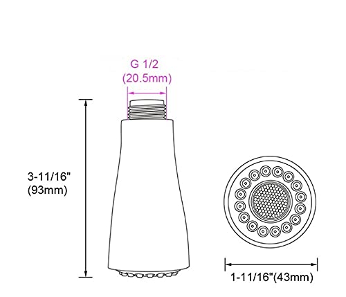 Pull Down Kitchen Faucet Sprayer Head Replacement Part - Pull Out Sink Sprayer Replacement Nozzle, Kitchen Faucet Head Hose Spray Tap Spout Only for G1/2 Connector (Brushed Nickel)