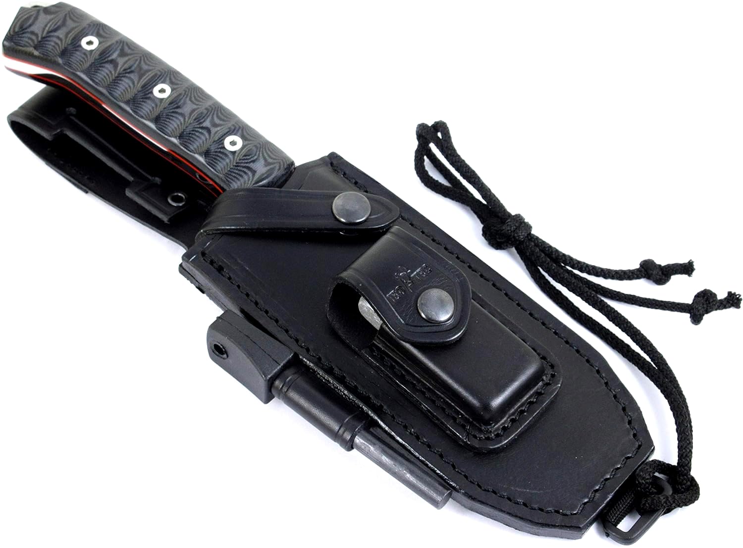 JEO-TEC Nº45 Fixed Blade Bushcraft Knife for Survival Camping Hunting Fishing, Full Tang Knife 11" Overall, Sheath + Firesteel + Sharpener Stone, Handmade