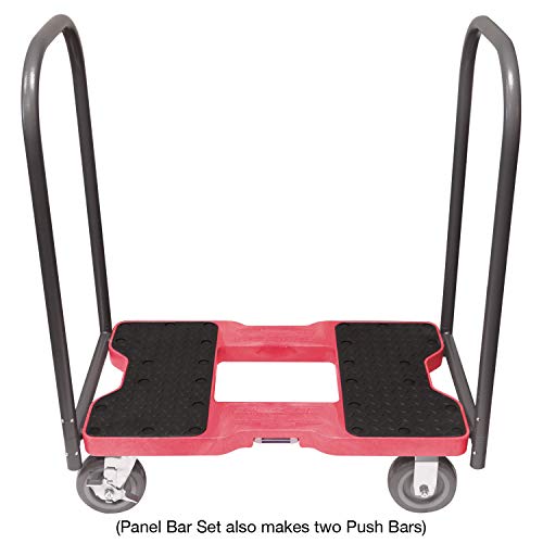 SNAP-LOC 1800 LB Super-Duty Panel CART Dolly RED with Steel Frame, 6 inch Casters, Panel Bars and Optional E-Strap Attachment