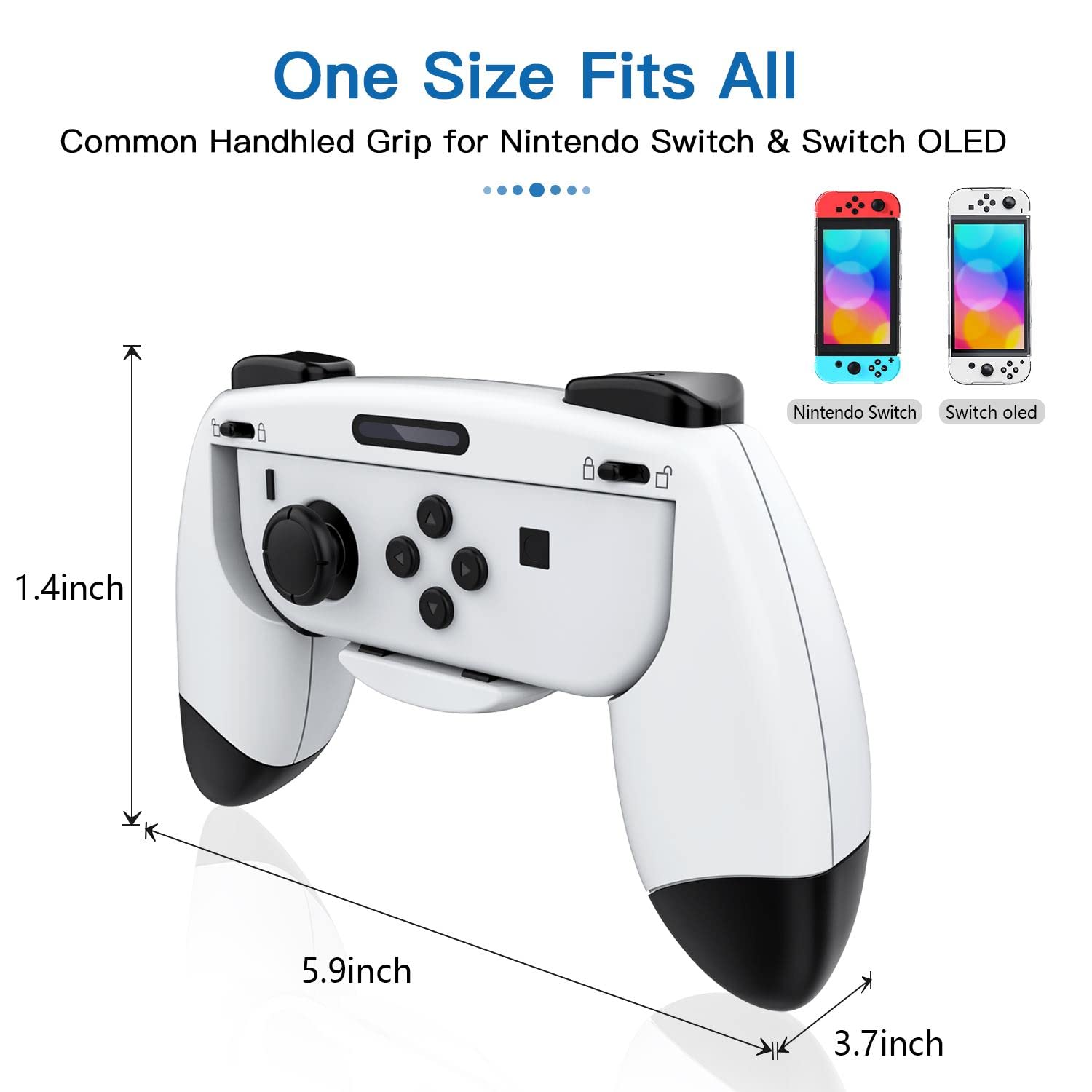 Joy Con Grip Compatible with Nintendo Switch, Ergonomic Nintendo Switch Hand Grip, Wear-Resistant Joy-con Handle for Switch, Controllers for Nintendo Switch Joy Con - Black and White(2 Packs)