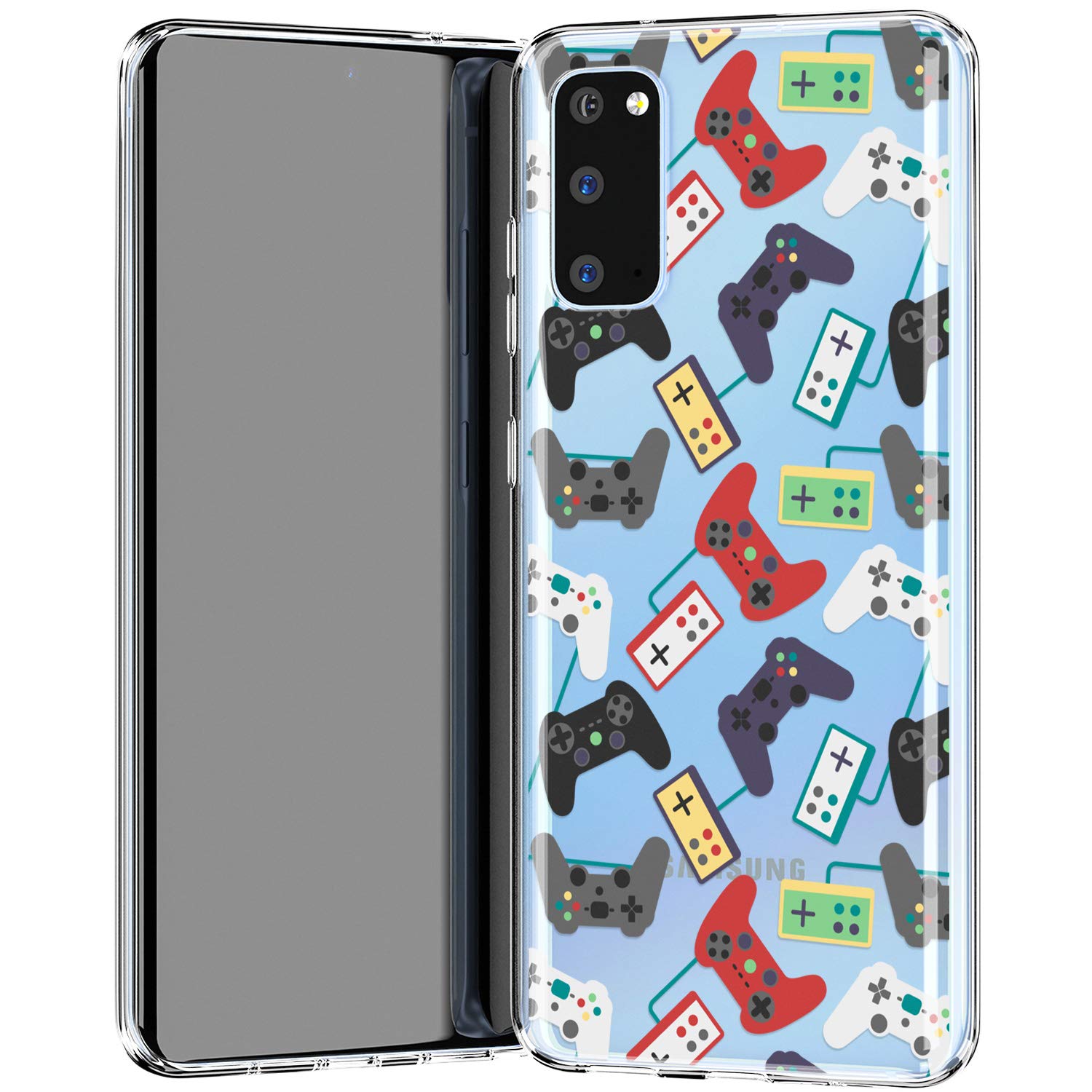 Lexary Case Compatible for Samsung Galaxy M80s M31s M30s M20 M51 M01 C9 C5 Clear Slim fit Joystick Design Durable Print Soft Accessories Lightweight Smooth Remote Silicone Boy Pattern Gaming f344, Joystick Pattern