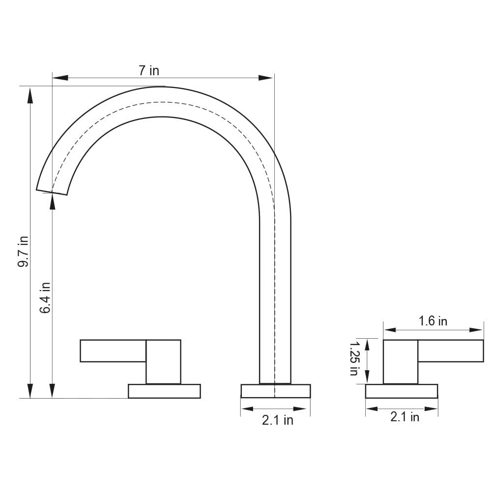 POP SANITARYWARE Matte Black Bathroom Faucet 8 Inches Widespread Bathroom Faucet 3 Hole Bathroom Faucet 2 Handle Bathroom Sink Faucet Brass with Supply Hoses