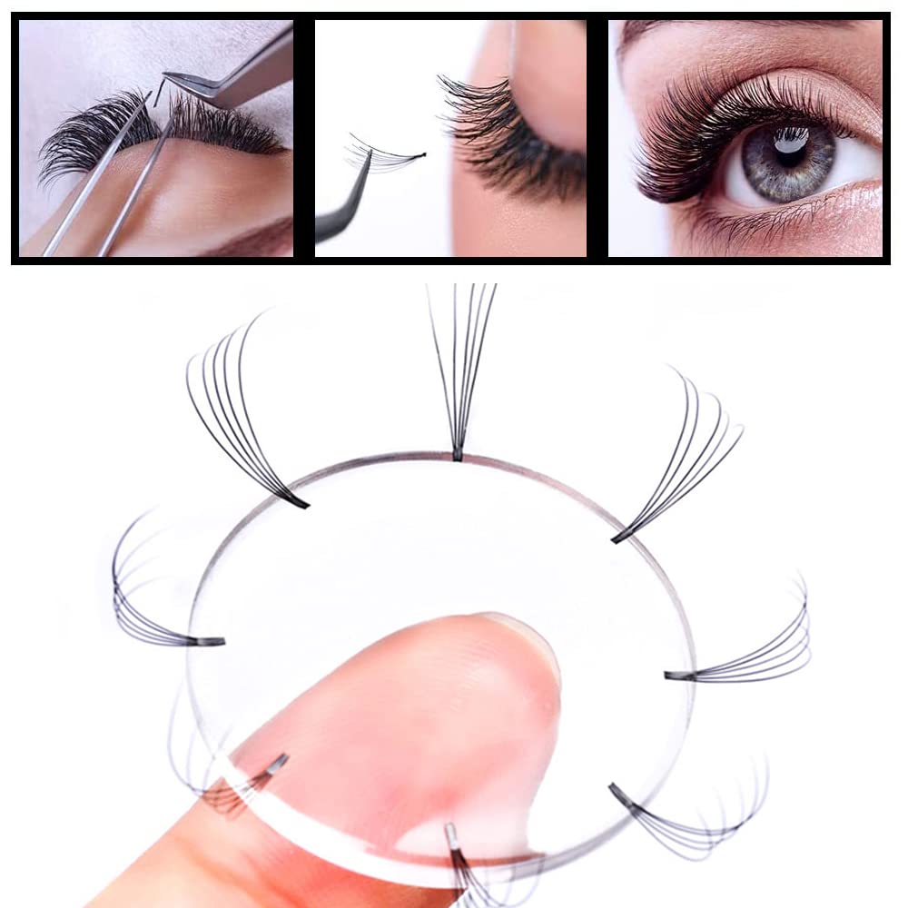 Luckycivia 12 Pcs Silicone Lash Pad Grafted False Easy Fan Lash Pad, Eyelash Silicone Holder Pad, Eyelash Supplies for Beginners Make Fans Blooming Easy Volume Lashes Pallet Tools