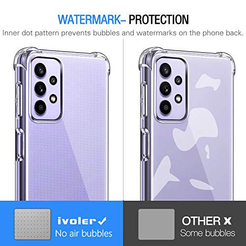 ivoler [4 in 1 Case for Samsung Galaxy A32 5G/M32 5G (Not fit A32 4G/M32 4G) with 3 Pack Tempered Glass Screen Protector, Clear Slim Soft TPU Silicone Protective Shockproof Phone Case 6.5 inch