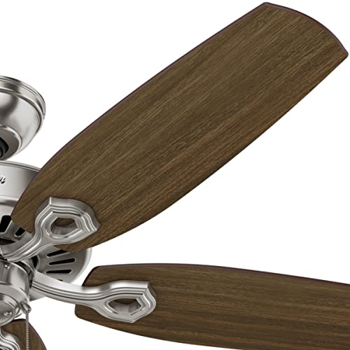 Hunter Fan Company 53241 Builder Elite Indoor Ceiling Fan with Pull Chain Control, 52", Brushed Nickel Finish