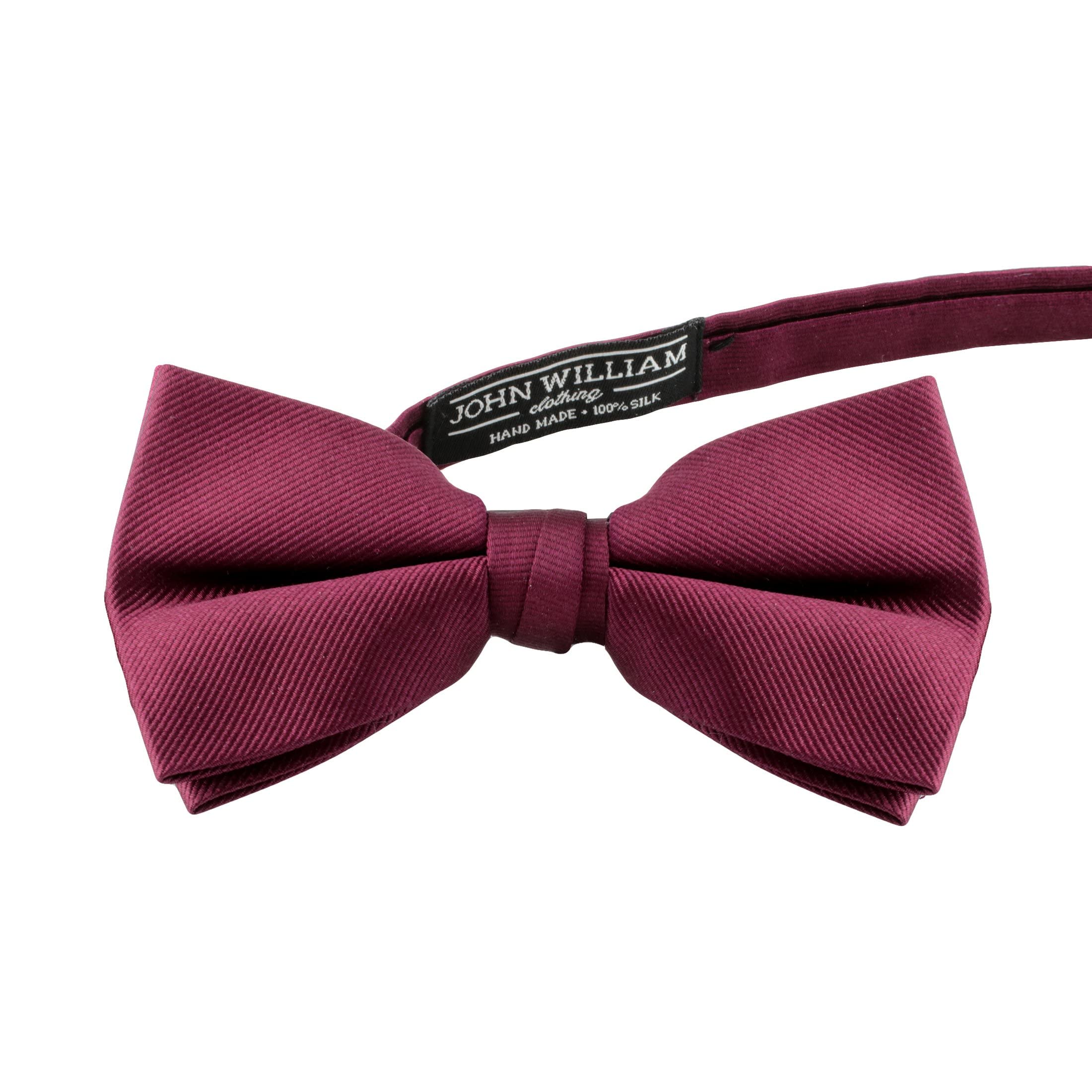 John William Clothing 100% Silk Mens Bowtie Pre Tied Bow Ties for Men Tuxedo Bow Tie by - Black