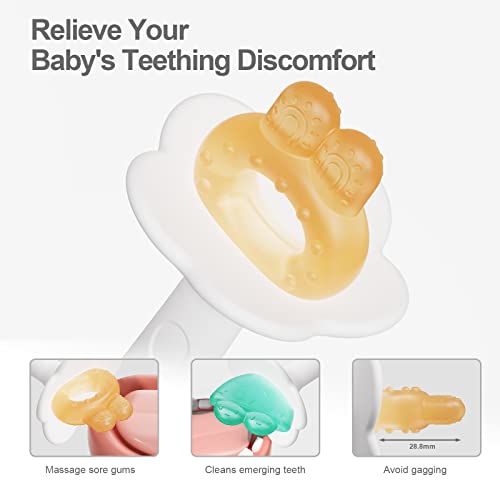Teething Toys for Babies 0-6 Months, Never Drop Silicone Baby Mitten Teether for Soothing Teething Pain Relief, Baby Chew Toys for Sucking Needs Brown - Dilovely