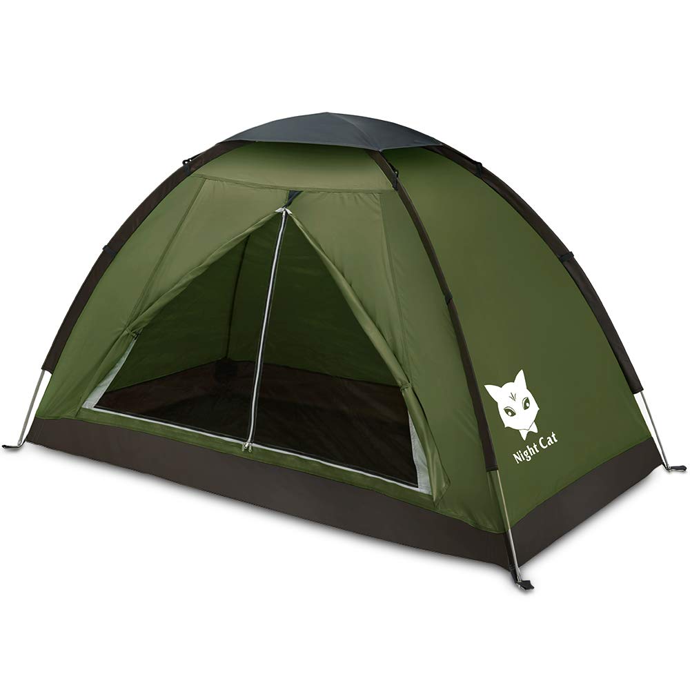 Night Cat Backpacking Tent with 2 Pack Inflatable Sleeping Pad Lightweight Waterproof Portable Easy Setup Outdoors for 2 Persons