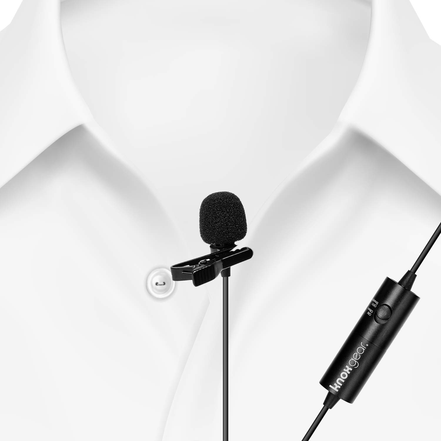 Knox Clip-On Lavalier Microphone β Professional Hands Free Body Lapel Mic for Recording and Live Audio β 3.55mm Jack with 1/4β Adapter β Fits DSLR and Video Cameras, Phones, Computers