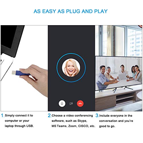 Tenveo Conference Room Camera Video conferencing System Bundle with Bluetooth Speaker for Business Meetings (3X Zoom VHD3U + A2000B)