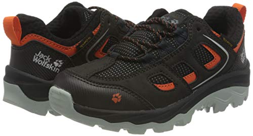 Jack Wolfskin Vojo Texapore Low Hiking Shoe Boot, Phantom/Orange Coral, 2 US Unisex Big Kid