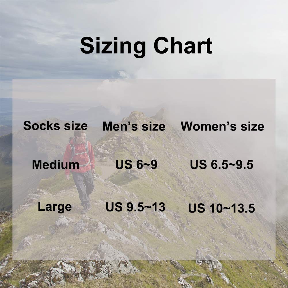 JANFINE Merino Wool Hiking Socks Thermal Warm Cushion Boot Socks for Men & Women((Dark Grey(2 pairs),US Size 9-13)