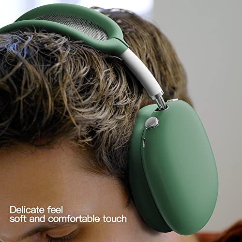 TUCANA Silicon Cases Compatible for AirPods Max, Overhead Cover + Earcup Cover + Ear Pad Cover (Green)