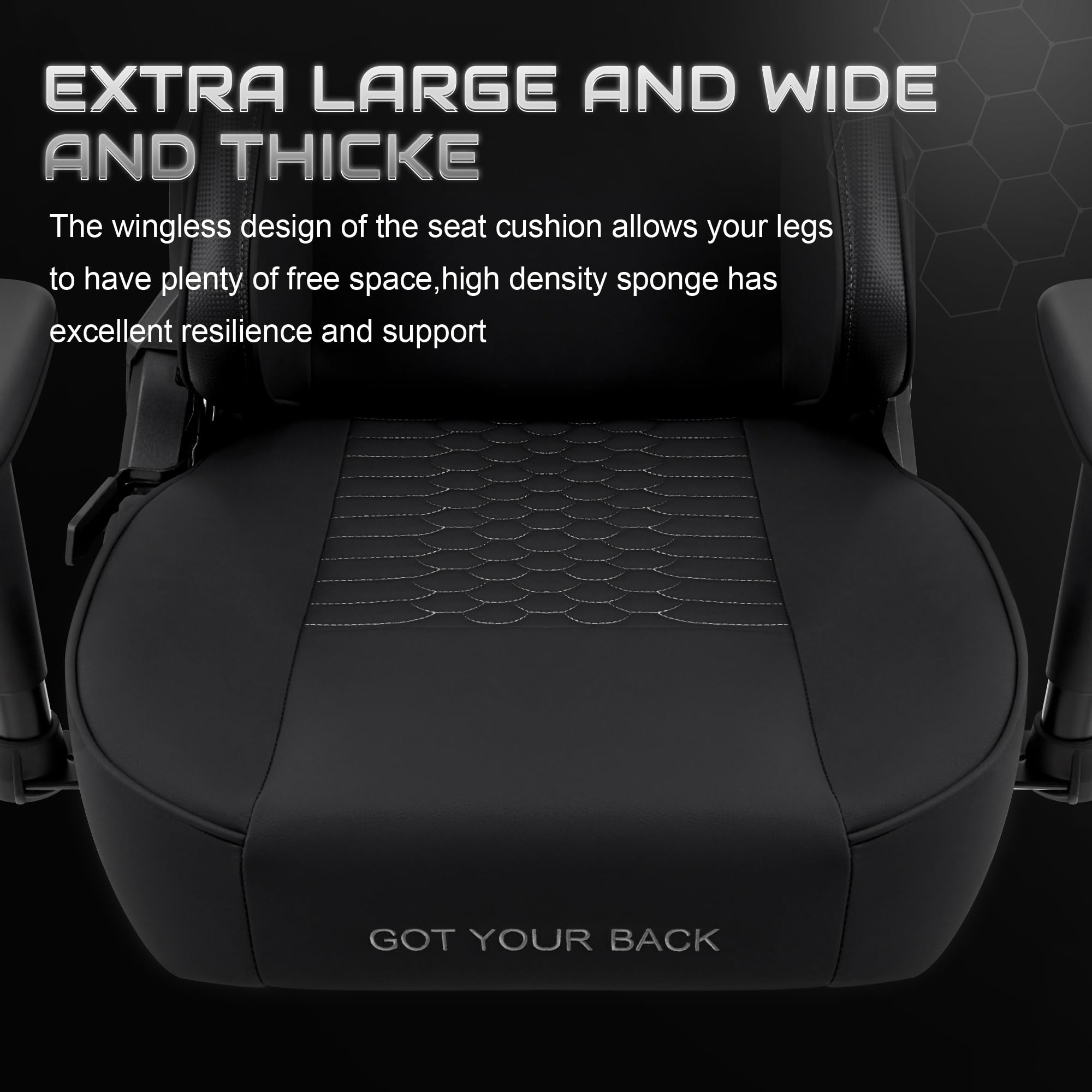 IWMH Gaming Chair Office Chair with Ergonomic Lumbar Support, High Back Executive Computer Chair, Swivel Rolling Desk Chair for Adults Teens with Headrest, 450LBS, Black