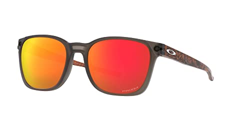 Oakley Men's OO9018 Ojector Square Sunglasses, Matte Grey Smoke/Prizm Ruby, 55 mm