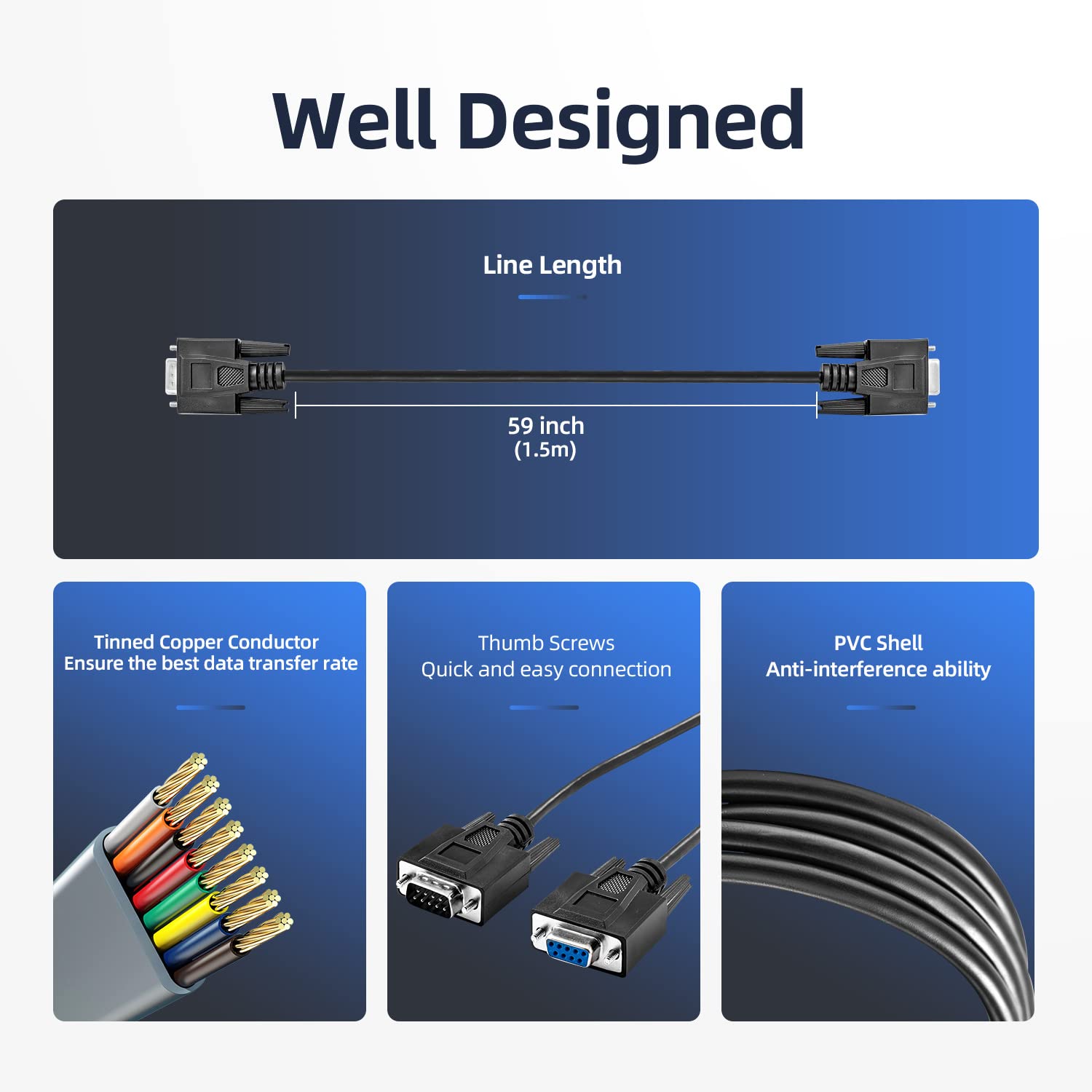 RJ45 to DB9 Console Cable, 1.8m/6ft RS232 to RJ45 Console Cables Serial Port Management Adapter Compatible with Cisco Router Switch