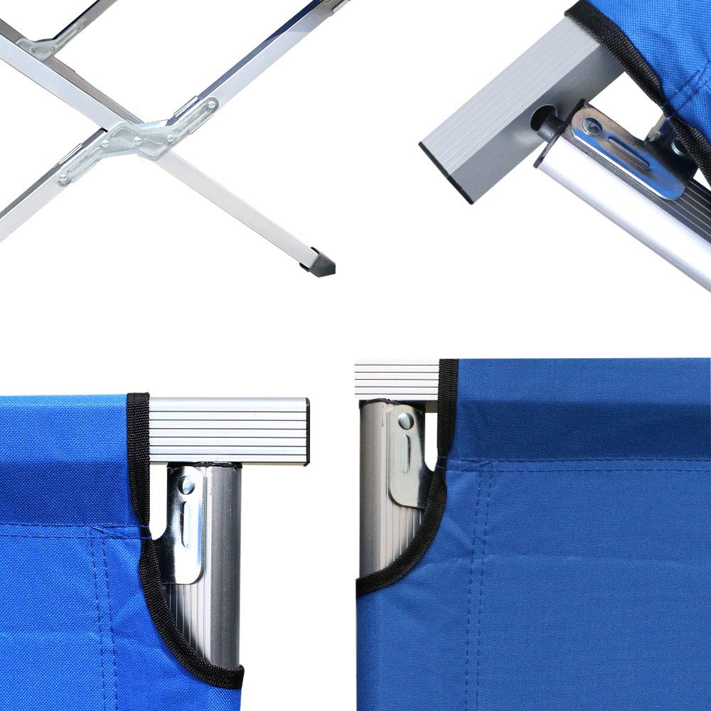 Homevibes Folding Lightweight Bed & Portable Camping Cot with Carry Bag for Adults Hiking Hunting Traveling, Camping Bed,Blue