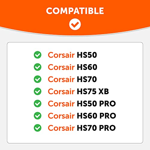 WC Freeze HS60 - Cooling Gel Replacement Earpads for Corsair HS50, HS60, HS70 & More by Wicked Cushions - Boost Comfort, Durability, Thickness & Sound Isolation for Epic Gaming Sessions | Black