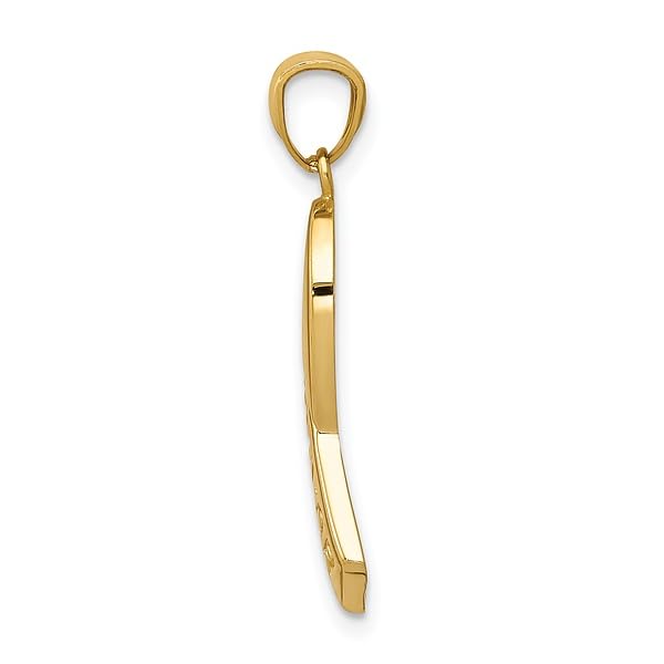 IceCarats 14K Yellow Gold Survivor Ribbon Necklace Charm Pendant 26mm Only