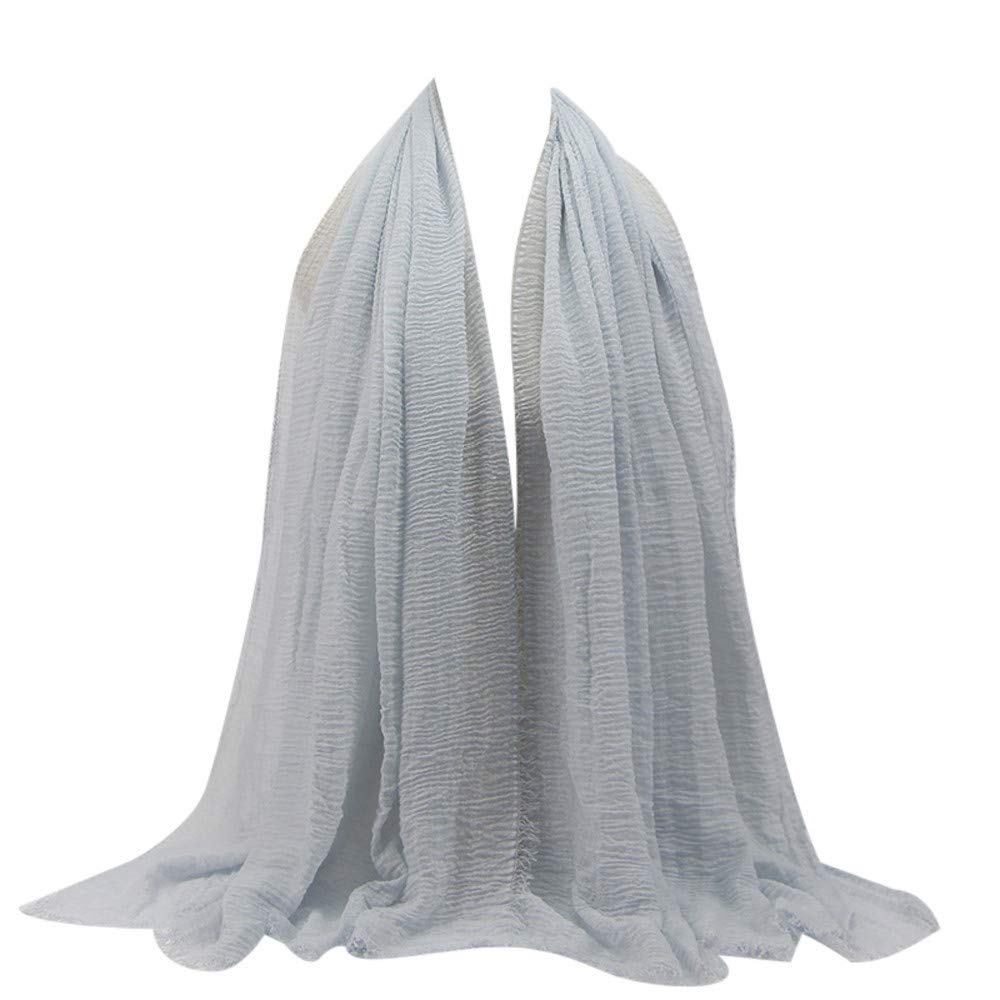 Premium Viscose Maxi Crinkle Cloud Hijab Scarf Shawl Soft Islam Muslim Knitted Black Scarves with (Gary 20#, One Size)