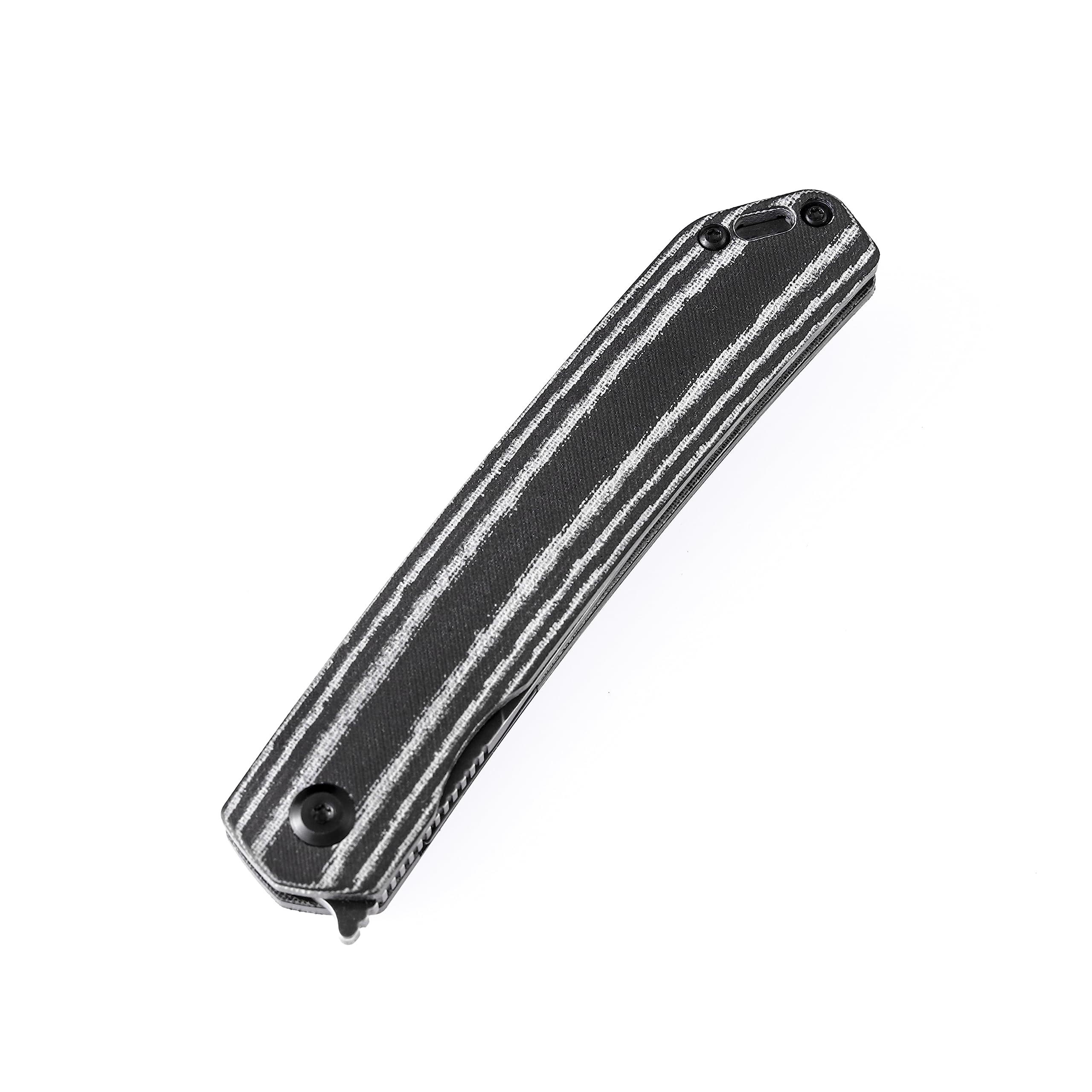 KANSEPT Hazakura EDC Pocket Knife 8.12in Folding Knife with 3.54in Black 154CM Material,Black and White Micarta Handle, Pocket Tactical Knife for Men,Easy Open,Envelope Opener T1019C4