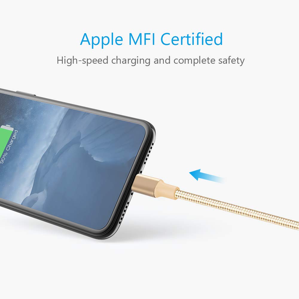 iPhone Charger, MFi Certified iPhone Cable- ilikable 3 Pack 3/6/10FT Nylon Braided Lightning Cable Compatible with iPhone 14 13 12 11 Pro Max XR X 8 8Plus 7 7Plus 6 6s SE iPad Air Pro