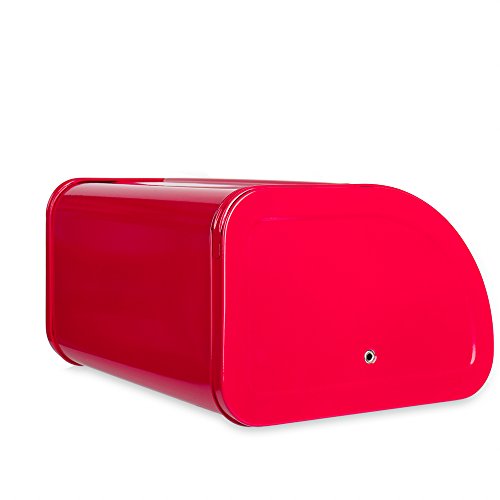 X458 Metal Bread Box/Bin/kitchen Storage Containers with Roll Top Lid (red)