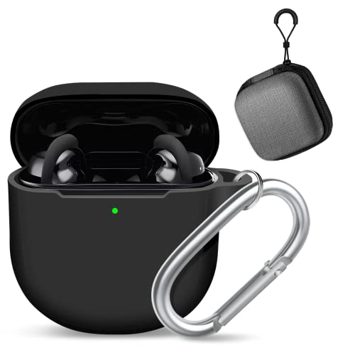 Woyinger Case for Bose QuietComfort Earbuds II 2022, Silicone Cover Protective Skin Sleeve,Black