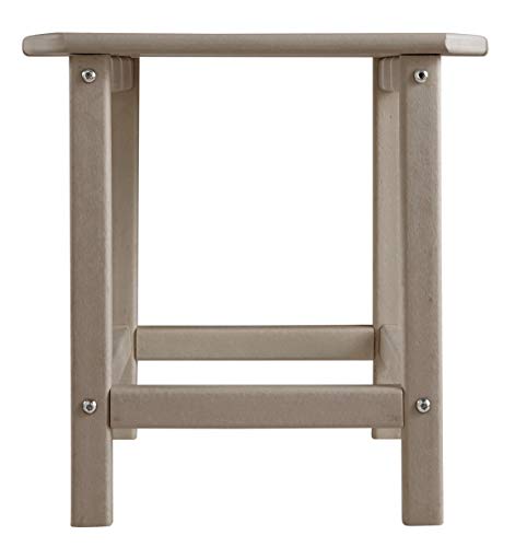 Signature Design by Ashley Sundown Treasure Outdoor Patio HDPE Weather Resistant End Table, Brown