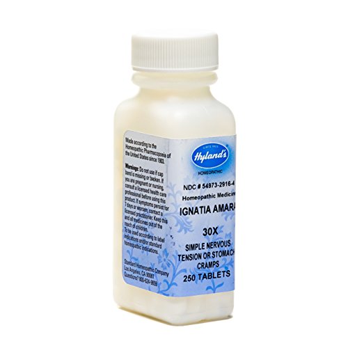 Hyland's Ignatia Amara 30X Tablets, Natural Relief of Simple Nervous Tension or Stomach Cramps, 250 Count