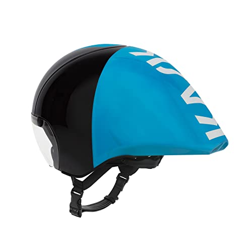 KASK Mistral Bike Helmet I Aerodynamic, Track Cycling, Crono & Triathlon Helmet - Black/Light Blue - Medium