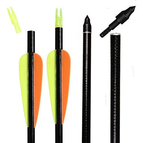 IRQ 32inch Fiberglass Arrows Targeting Practice Adjustable Nocks Screw in Replaceable Arrow Tips for Compound Recurve Bow