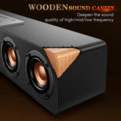 Roleader Bluetooth Computer Speakers Wireless Soundbar - PC Player Speaker with Built-in 4500mAh Battery Audio Stereo Sound Bar for Laptops Monitor TV Desktop Smartphone