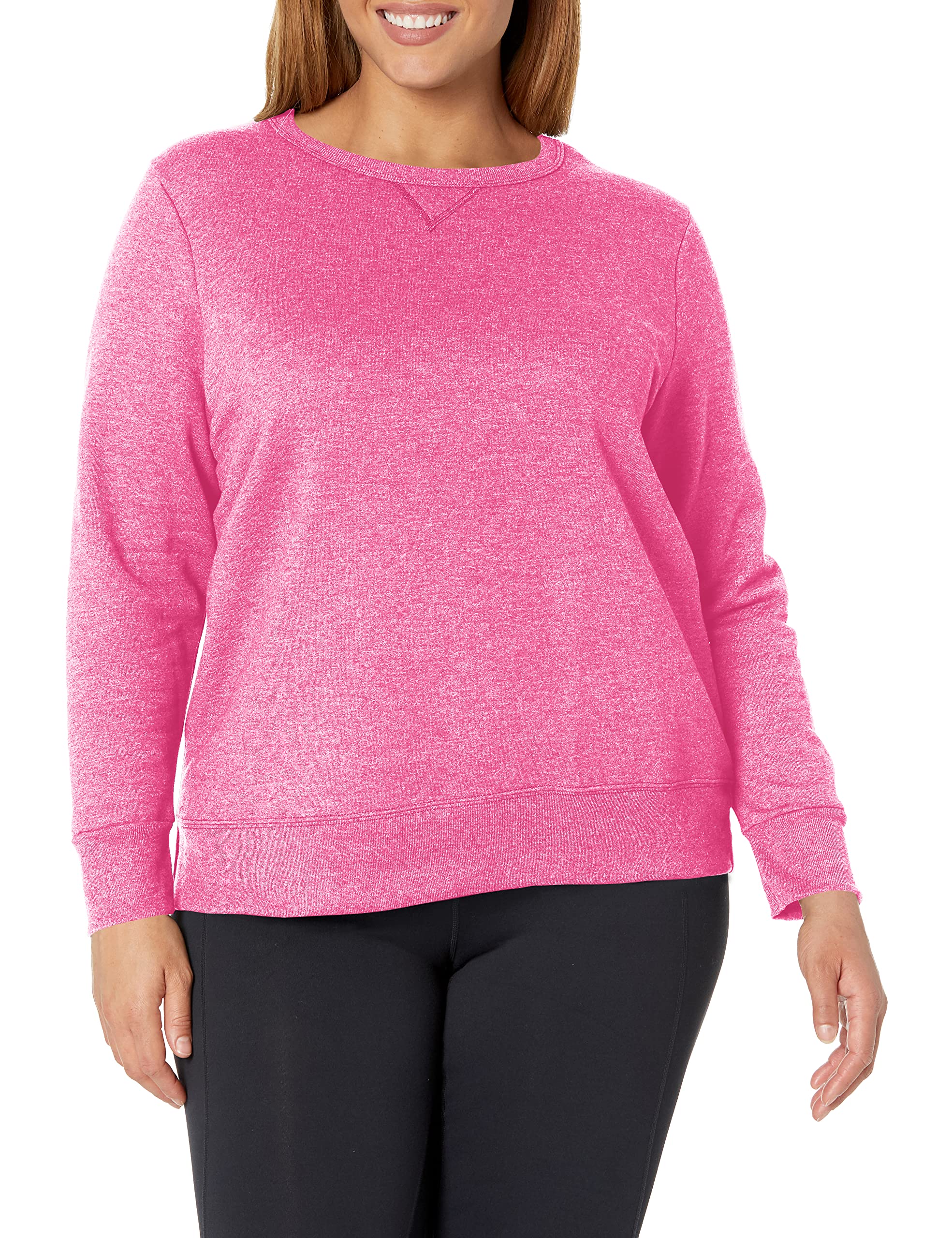 Just My Size Women's Plus-Size EcoSmart Sweatshirt with V-Notch, Jazzberry Pink, 24