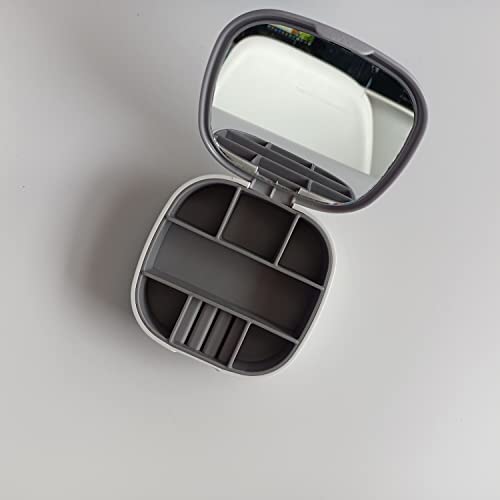 lacooooppia Jewelry Box Organizer Display Case with Mirror for Women Girls Gift Small PU Leather Jewelry Case