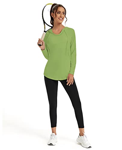 Vodi Mosa Lighweight Thin Hoodies For Women Summer Fall Athletic Hooded Sweatshirts Womens Sun Shirt(Green, L)