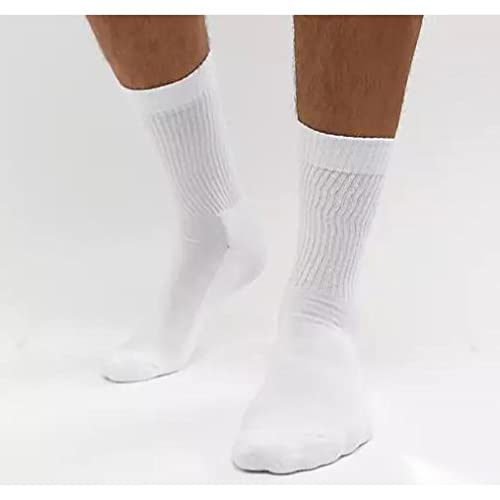 Men's Socks Athletic Casual Socks Sport Running Calf Socks for Men (9-11, Black (3 Pairs))