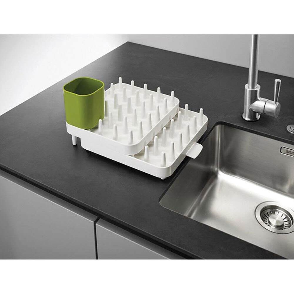 Joseph Joseph Connect Adjustable 3-Piece Dishrack, One Size, Off White/Green
