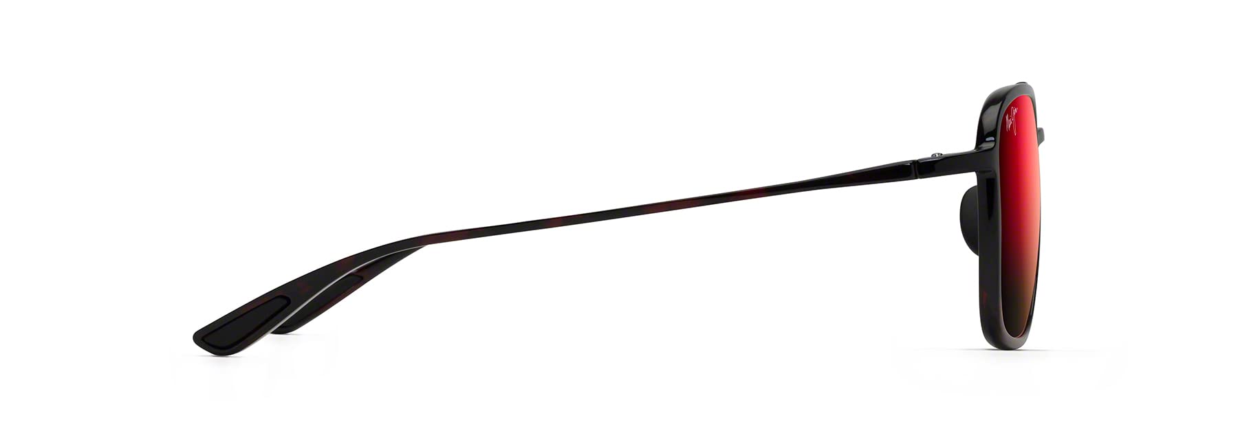 Maui Jim Men's and Women's Keokea Polarized Aviator Sunglasses, Red/Black Tortoise/Hawaii Lava ™, Medium