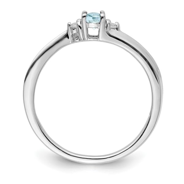 IceCarats 925 Sterling Silver Blue Aquamarine Diamond Ring Gemstone Band March Birthstone Jewelry Size 7.00