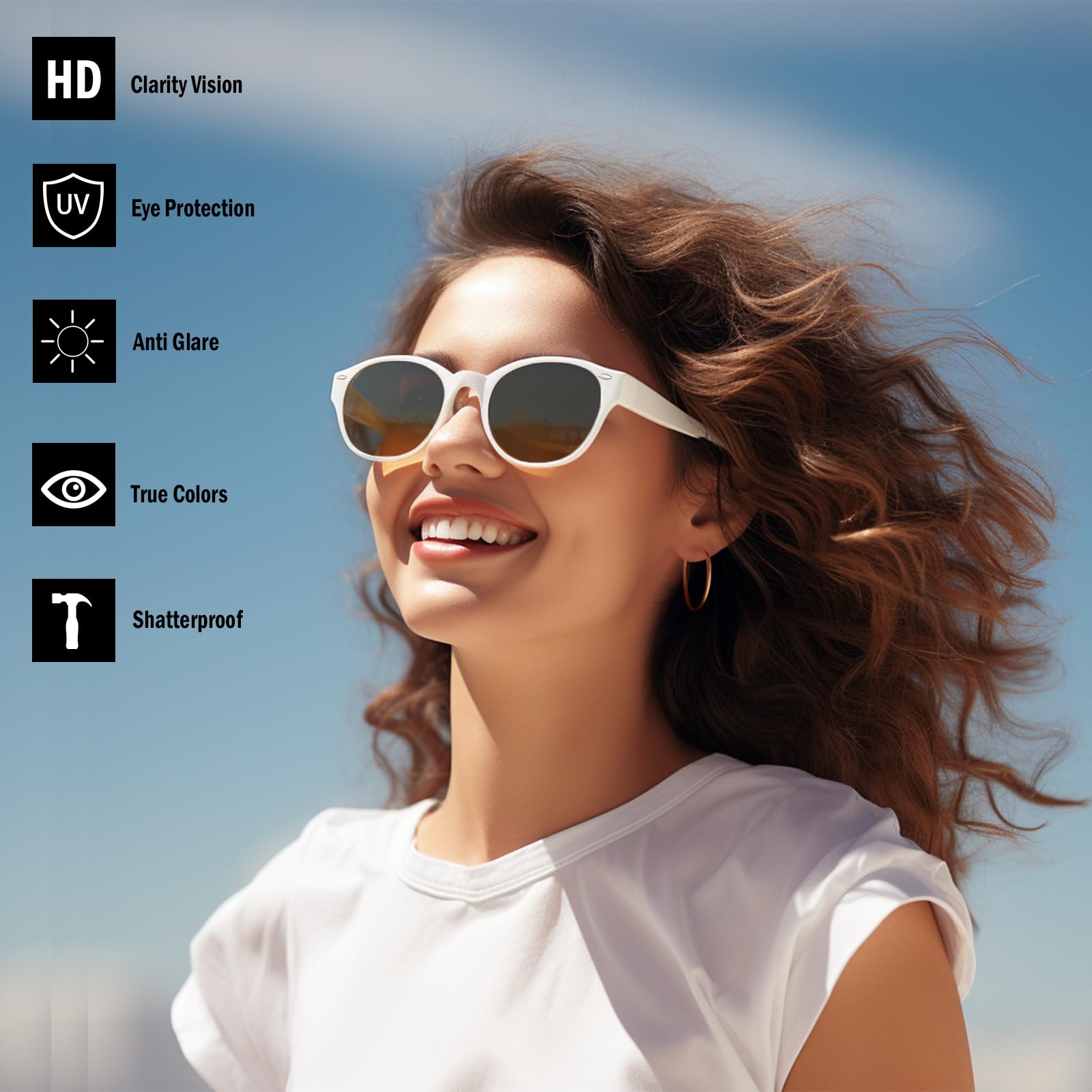 TengTong Vintage Sunglasses for Women Men Classic Retro Designer Style