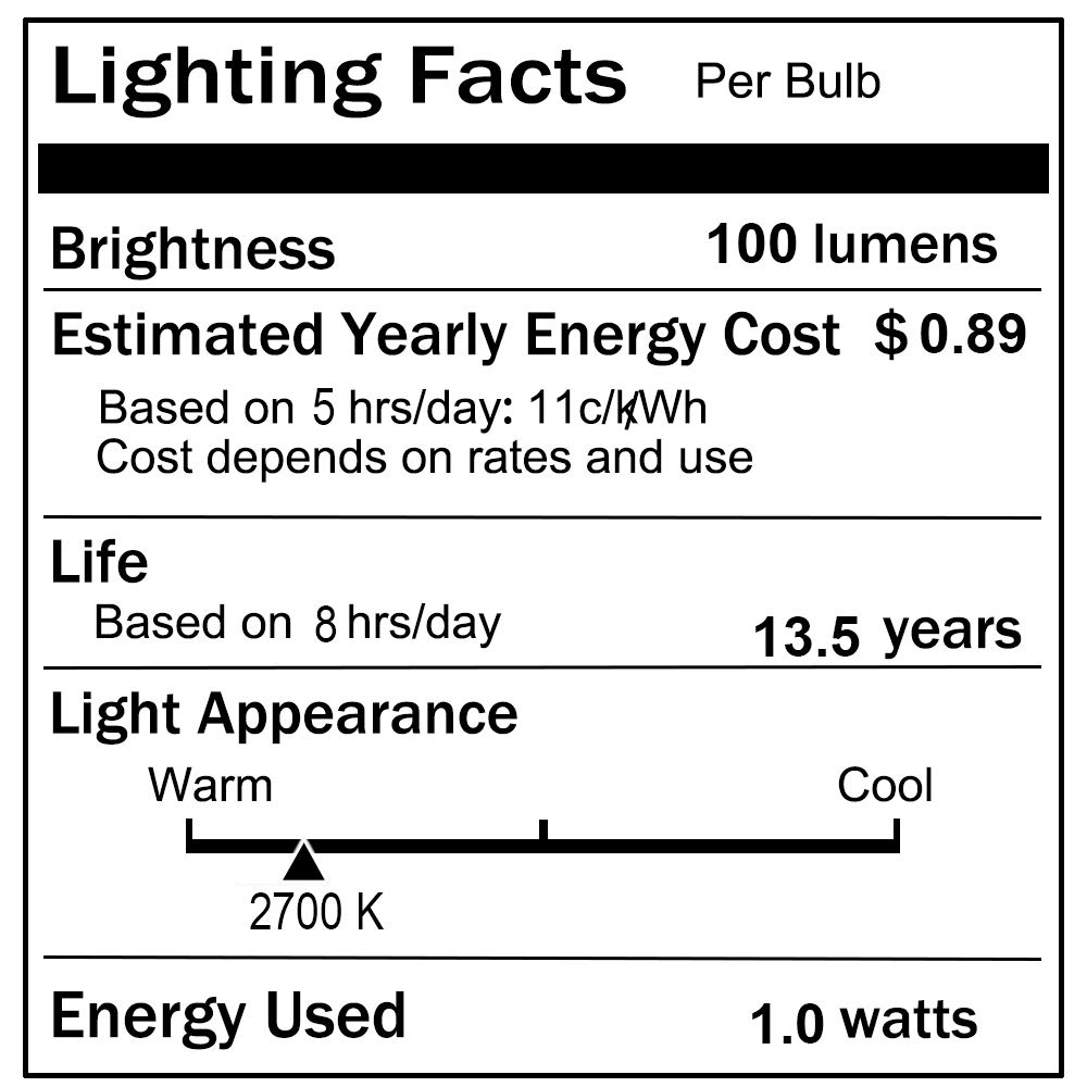Jslinter S14 LED Bulbs, 25-Pack, 1W Energy-Efficient Outdoor String Lights, 2700K Warm White, Durable & Waterproof, E26 Base, Edison Vintage Ambiance, Ideal for Patio, Garden, and Party Lighting