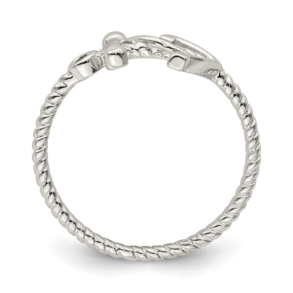 IceCarats 925 Sterling Silver Anchor Ring Size 7