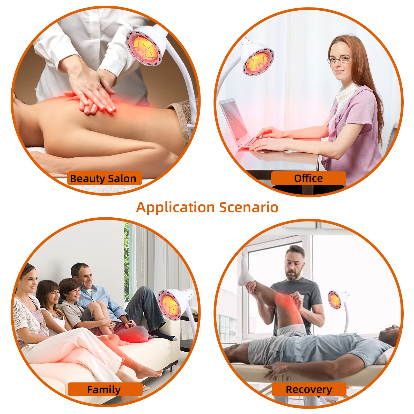 Infrared Light,White 275W Near Red Infrared Heat Lamp for Relieve Joinpt Pain and Muscle Aches