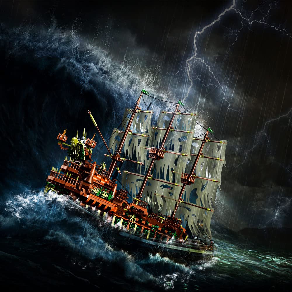 Mould King Pirate Ship Building Blocks Set, Ship Model Building Blocks Toys 13138, Simulation Ship Model Building Bricks Toy, 3653 Pieces for Model Fans and Kids 14+ Years