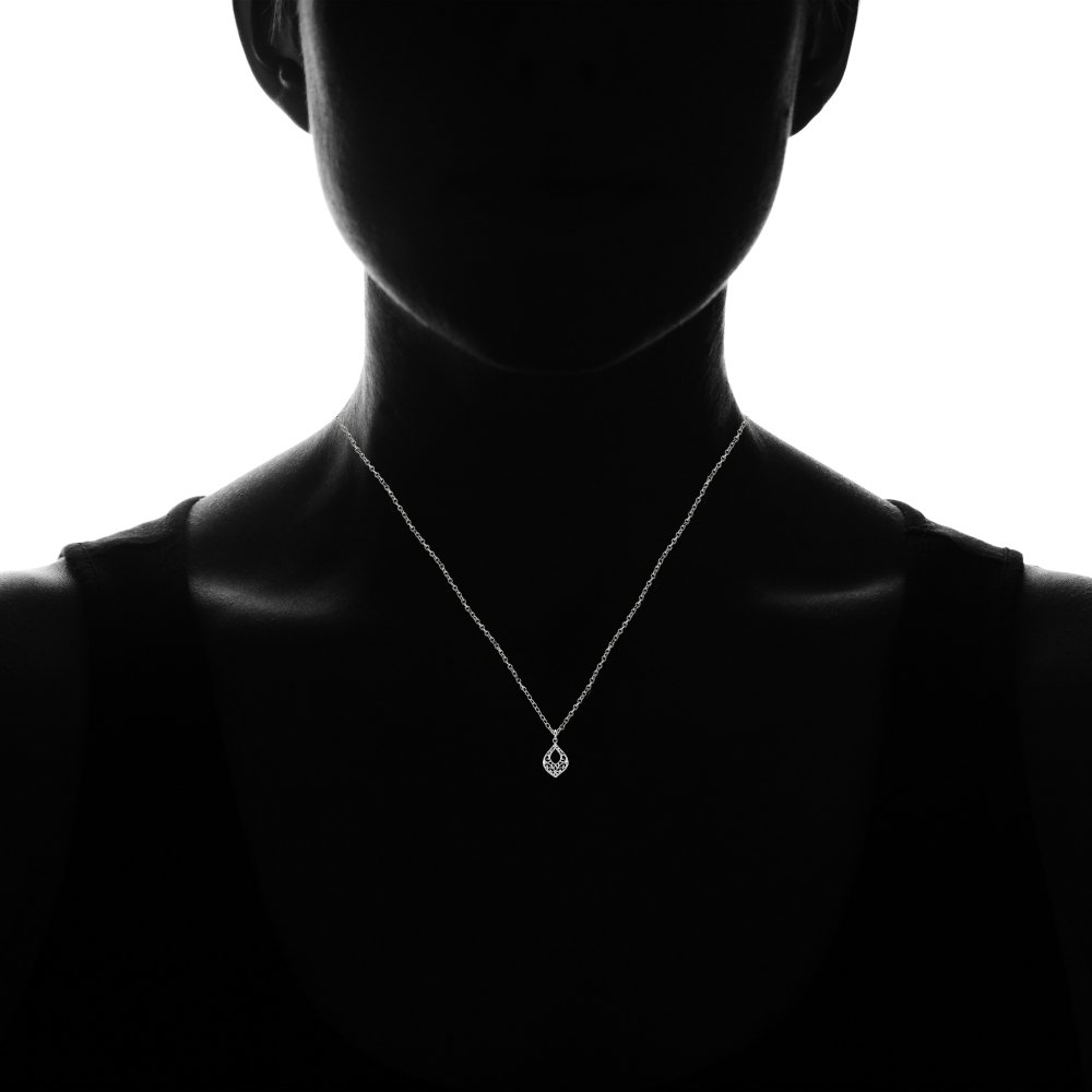 Hoops & Loops Sterling Silver Open Teardrop Filigree Necklace
