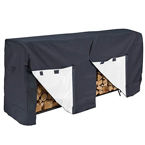 Silvotek Firewood Rack Cover - 8 Feet Log Rack Cover with Durable and Water Resistant 210D Fabric Material, Outdoor Firewood Cover All-Weather Protection