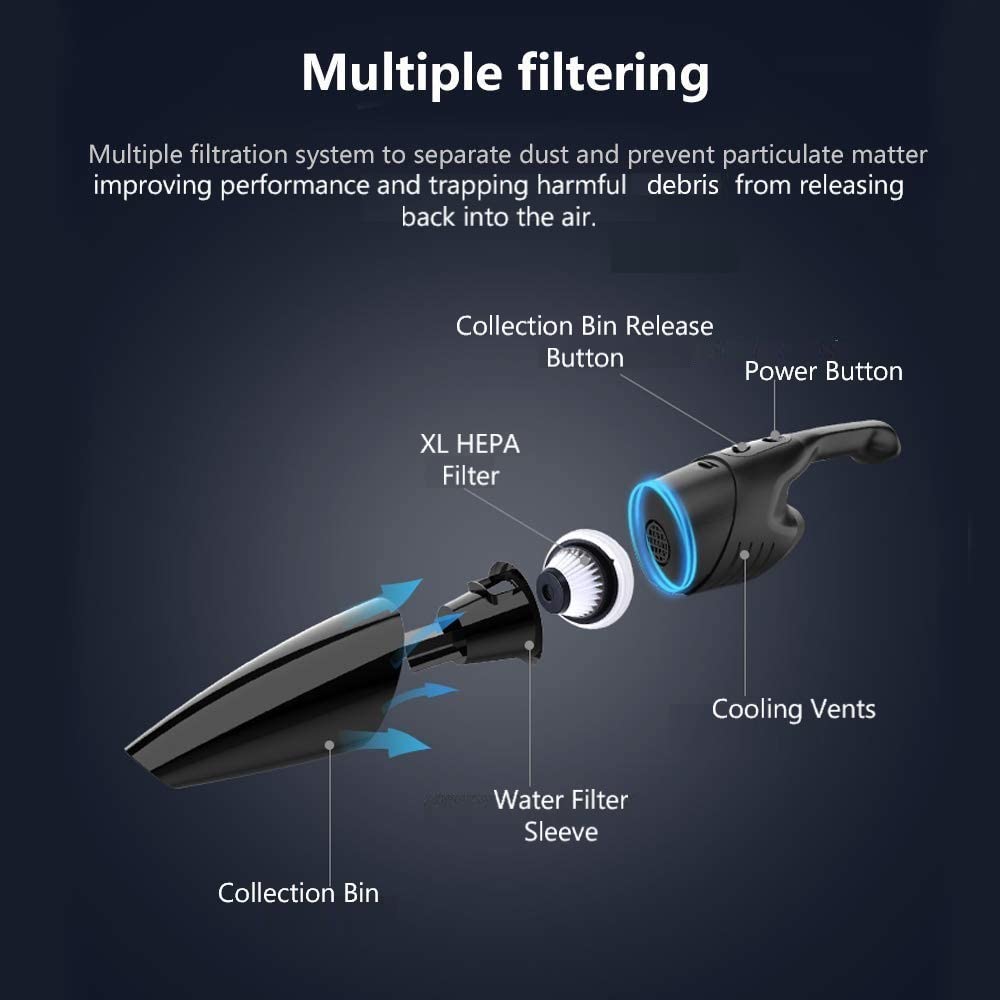 Jarvis Cordless Handheld Vacuum for Car Home Kitchen Portable Vacuum Cleaner High Power Rechargeable