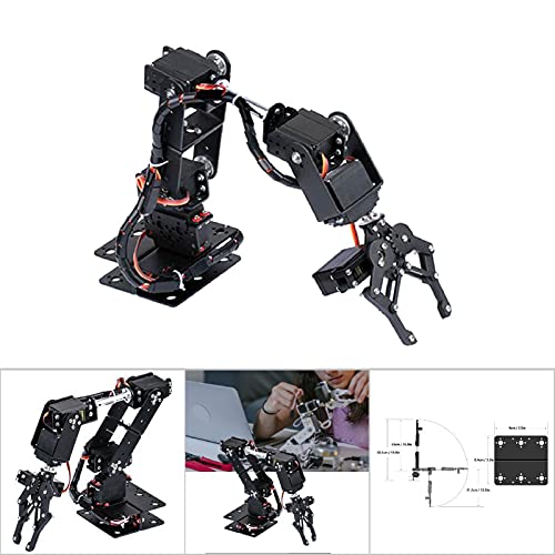Robot Mechanical Arm, Aluminum Plate 6DOF Manipulator Robot Arm Metal Gear Flexible Steering for Industrial Robot Parts