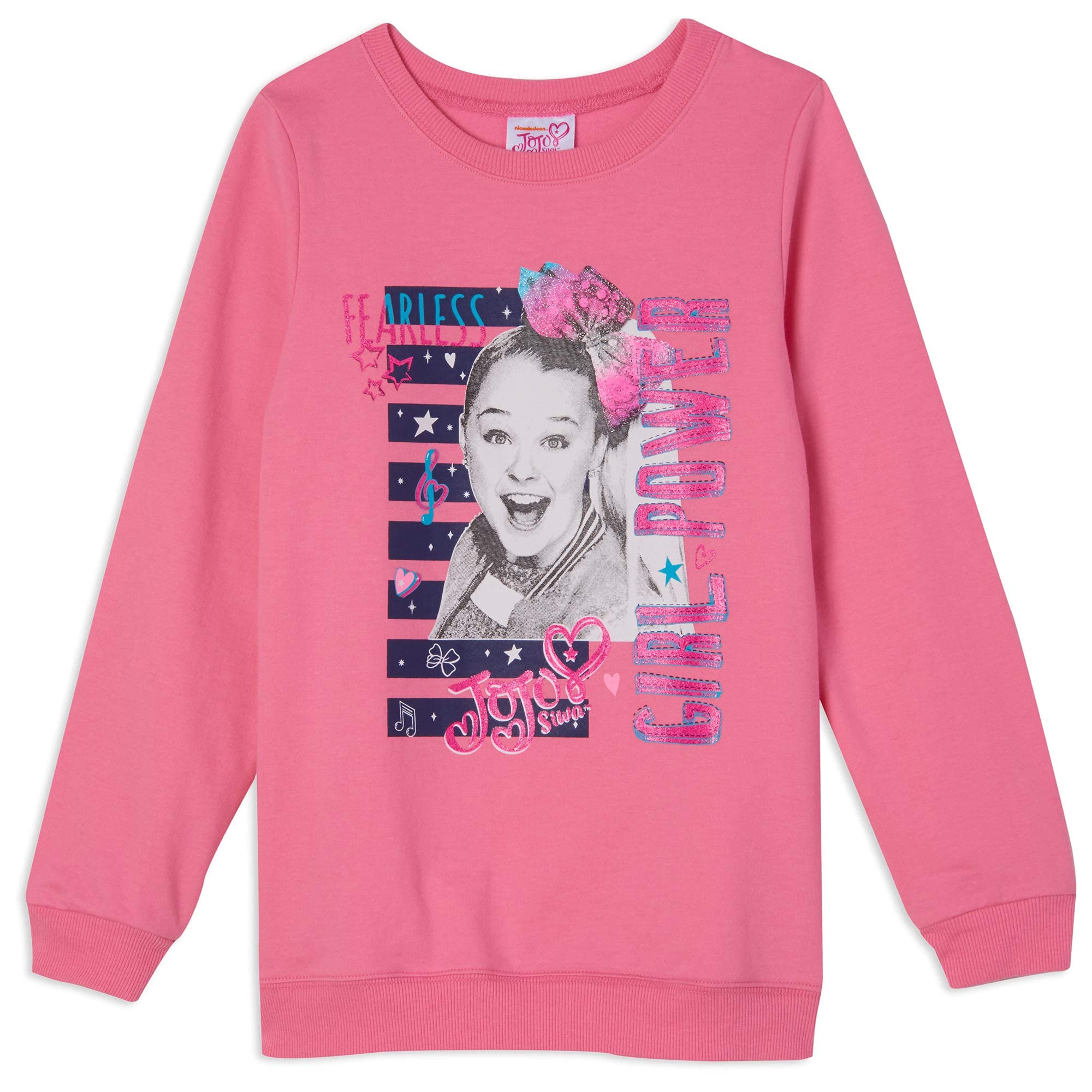 JoJo Siwa Big Girls Fashion Bow Long Sleeve Sweater & Hat Set Pink 7-8